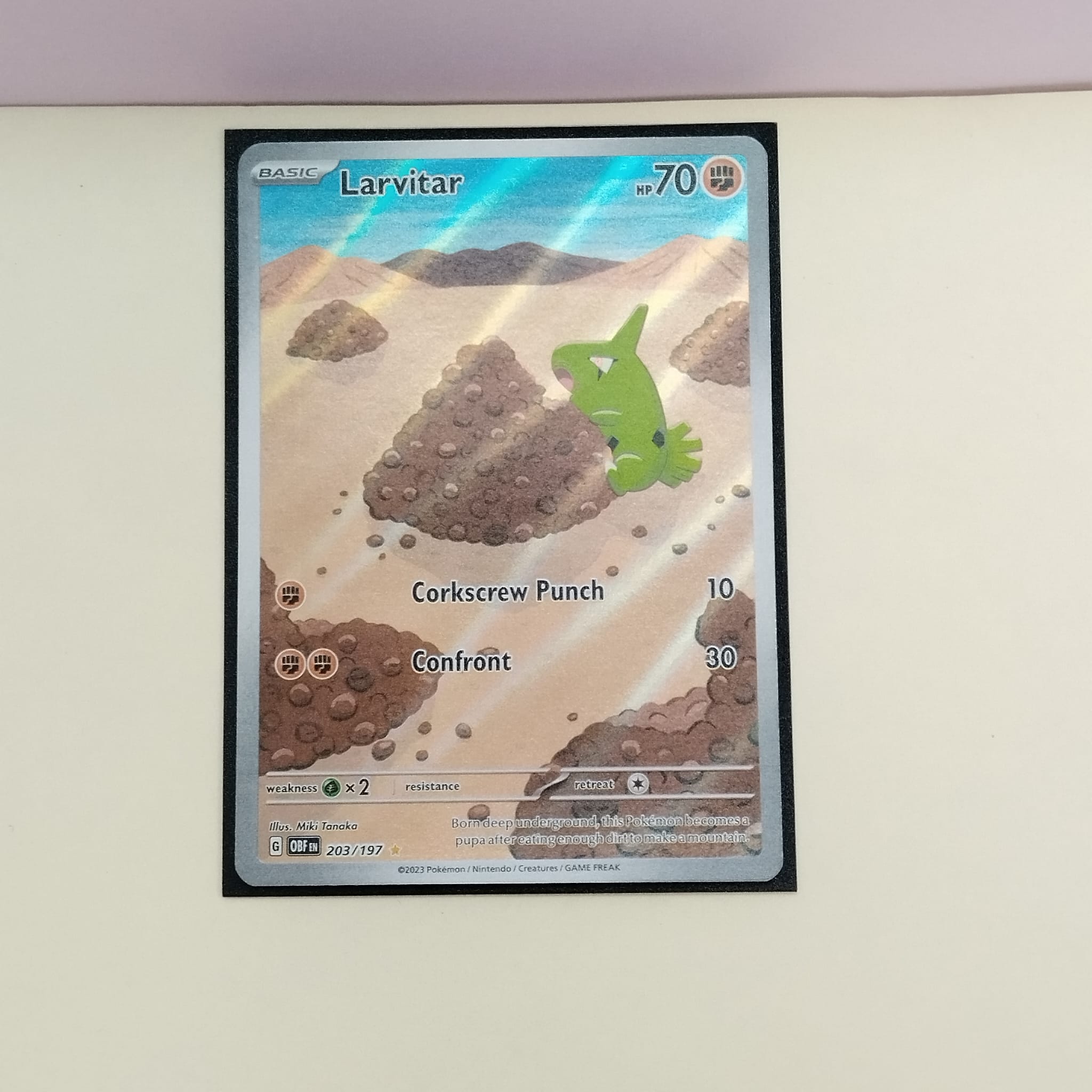 Like New Pokémon TCG – Larvitar 203/197 Illustration Rare Obsidian ...